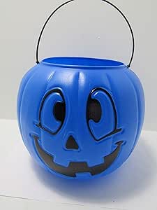 Amazon.com: Halloween Blue Pumpkin Candy Bucket Pail Blue Jack O ...