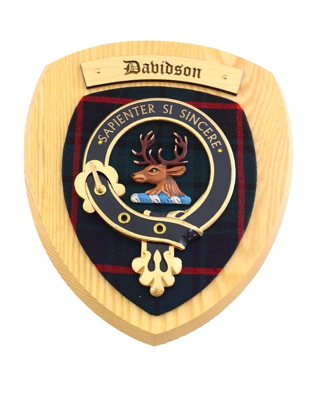 Davidson Clan Crest Wall Plaque - Light Wood - Woodem Wall Plaques ...