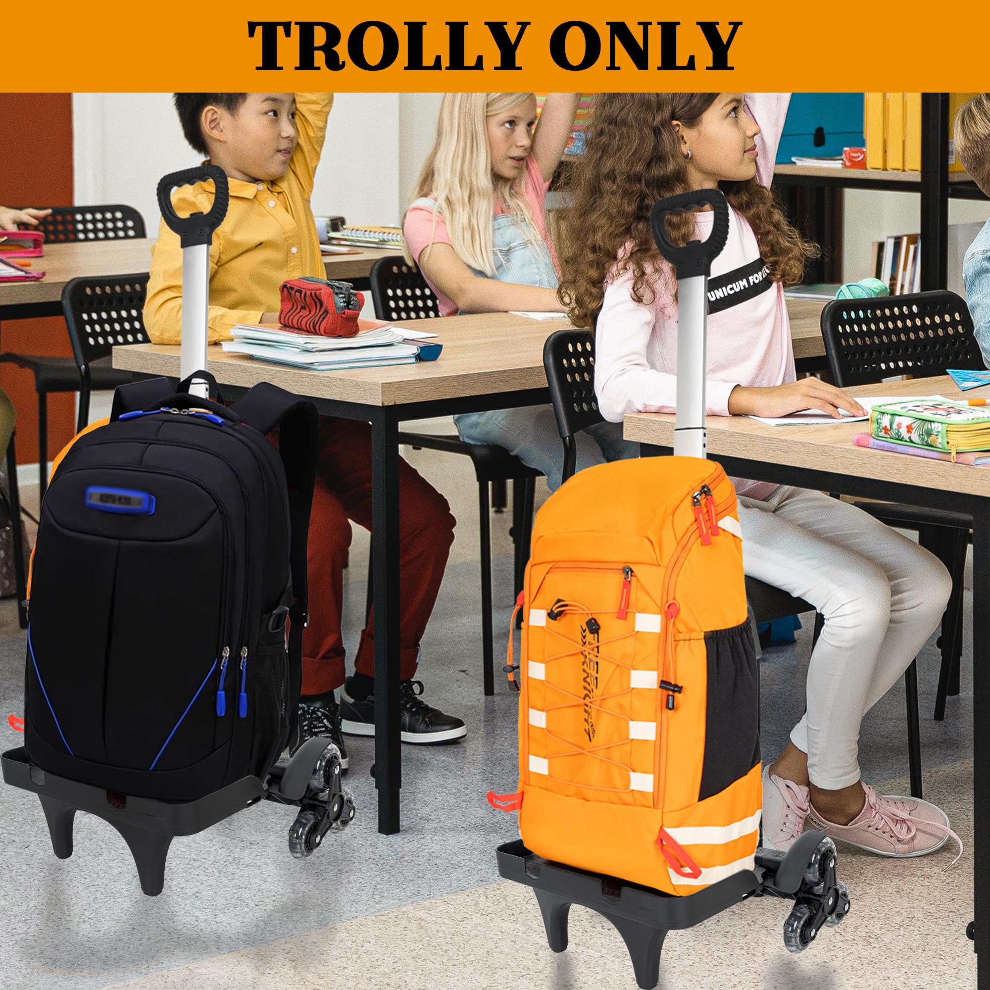 Backpack Trolley With Edge Guard 6-Wheels Rolling Dolly Cart For ...