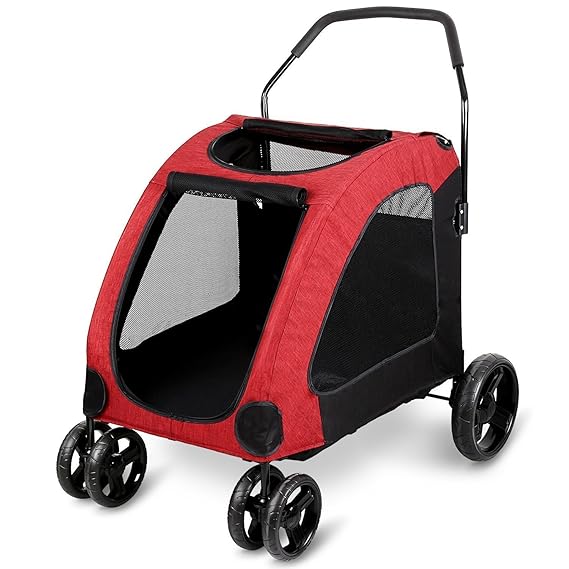 DODOPET Extra Large Pet Stroller Dog Trolley with Top Window Suitable ...