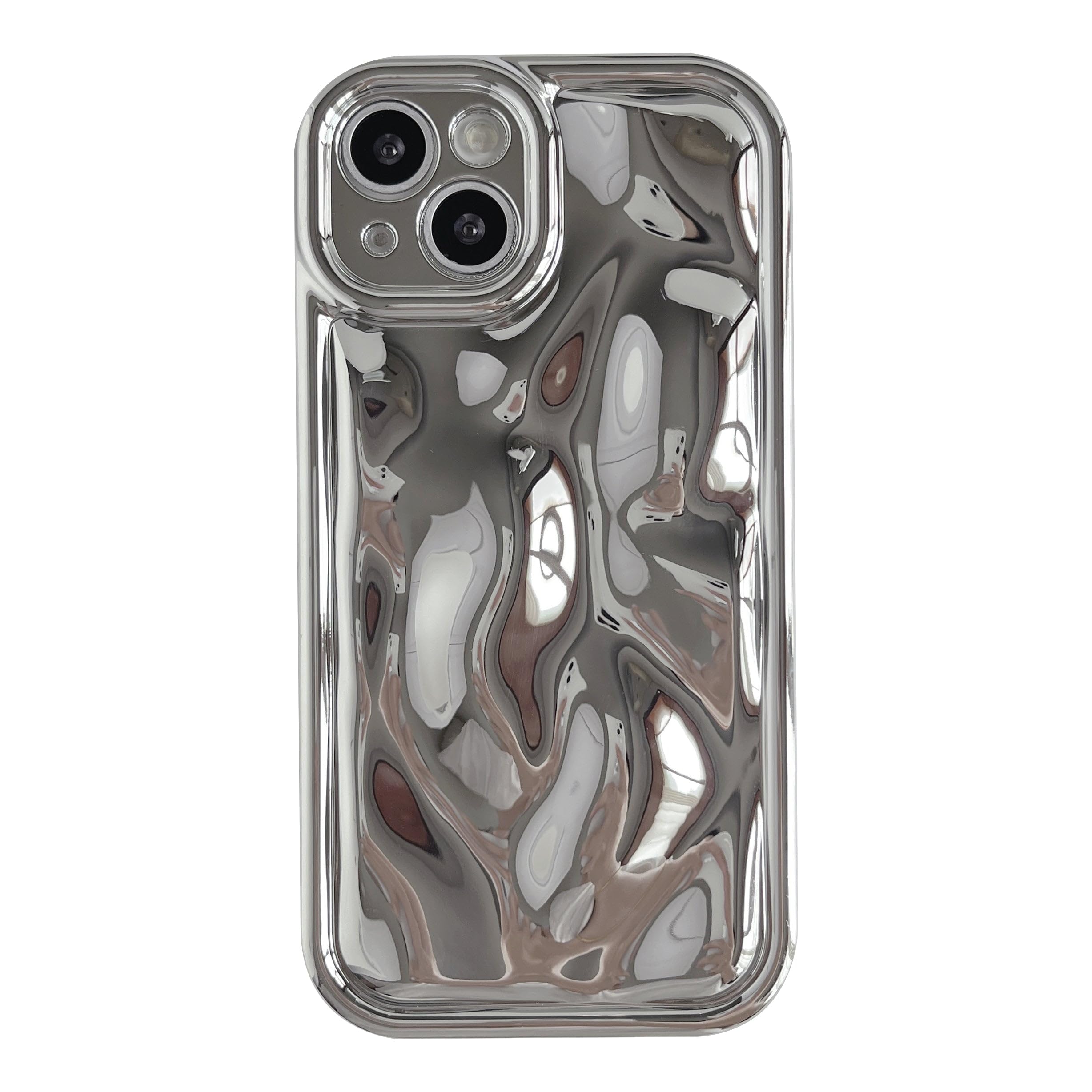 Caseative for iPhone 13 Case,Water Ripple Wave Meteorite Bubble Chrome ...