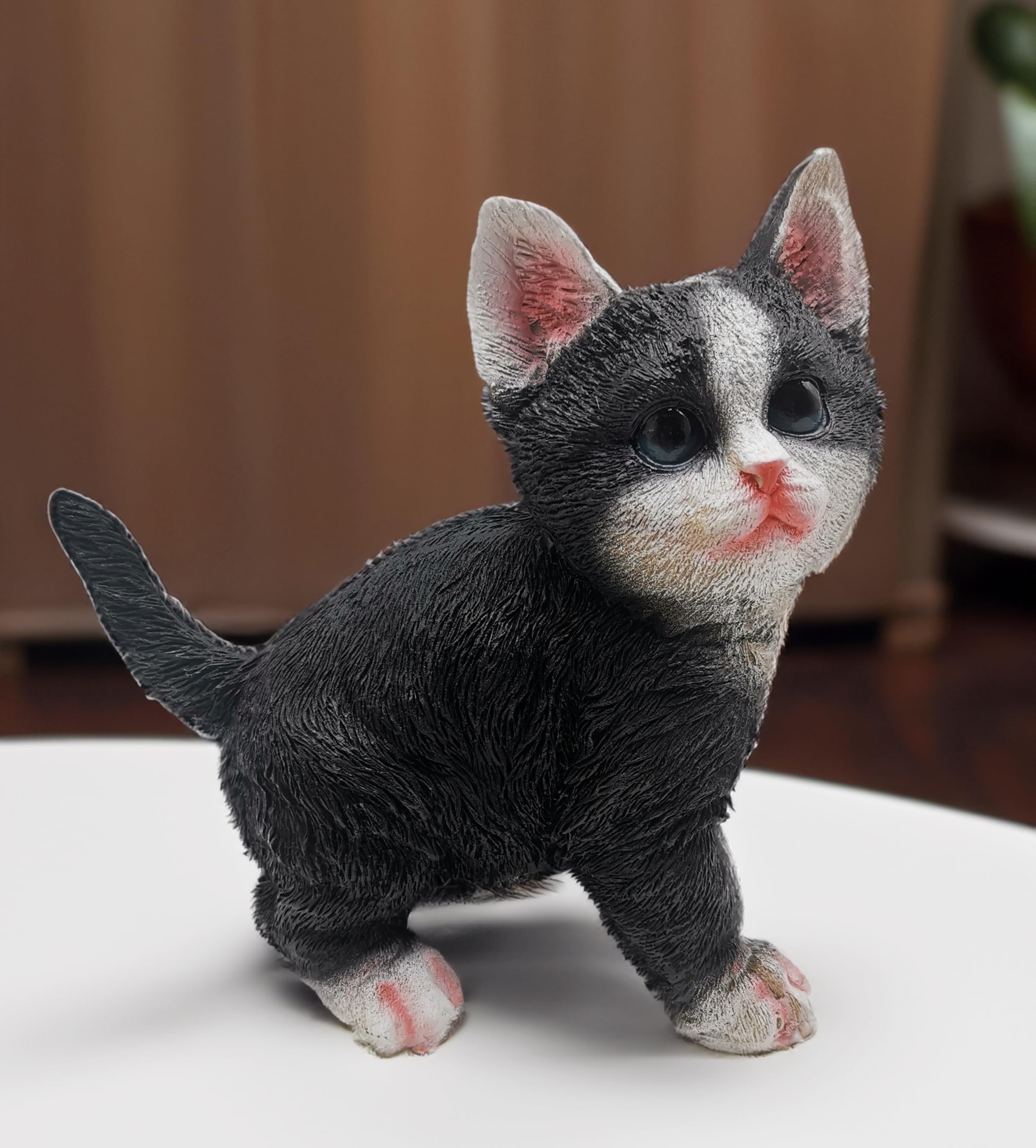 Outdoor Cat Statue Garden Decoration,Cute Orange Cat Figurine Art ...