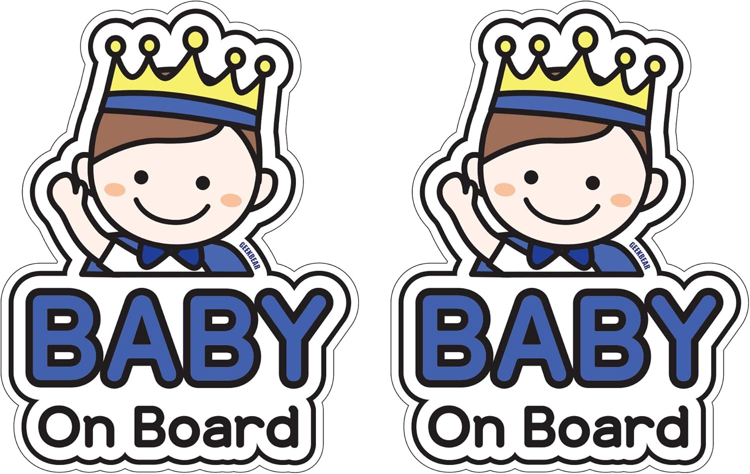 GEEKBEAR Baby on Board Sticker and Decal (Prince, 2 Pack) – Baby Bumper ...