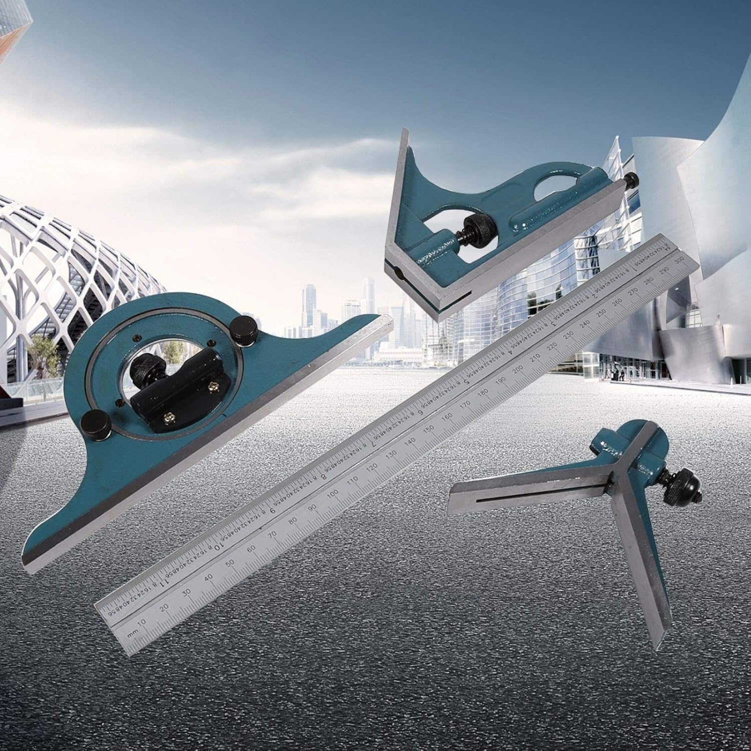 Combination Ruler, 1x Stainless Steel Universal Bevel 180 Degree Angle ...