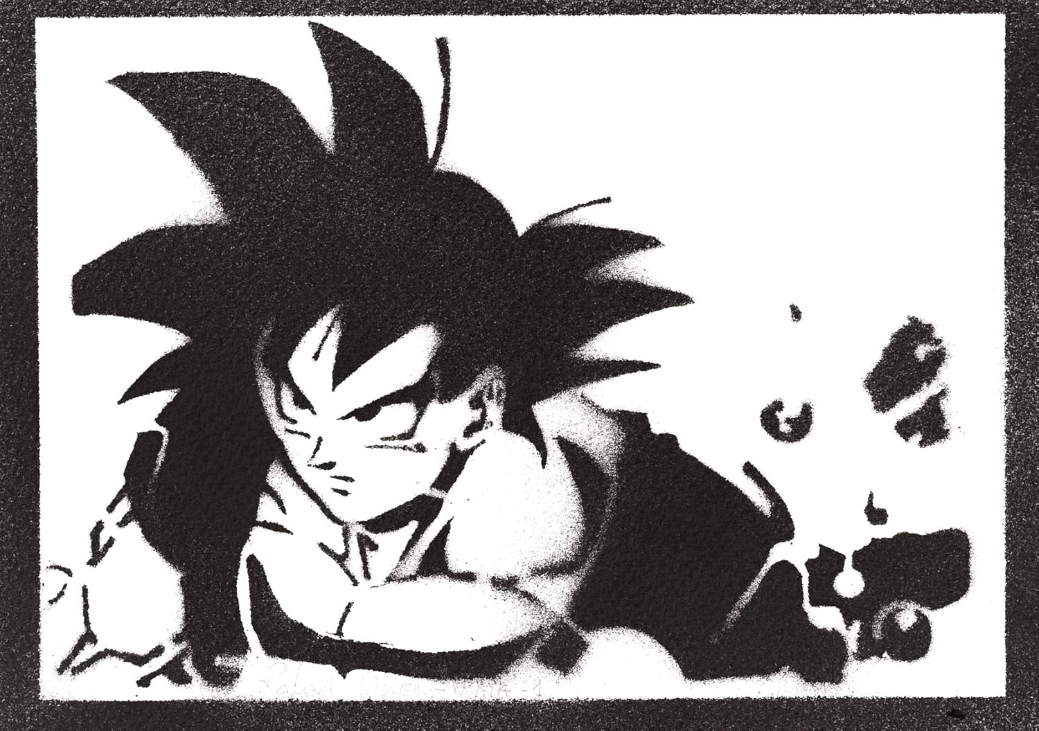 Son Goku Poster Dragon Ball Handmade Graffiti Street Art - Artwork ...