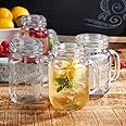 Amazon.com: Glaver's Mason Jar 16 Oz. Glass Mugs with Handle Set Of 6 Old Fashioned Drinking ...