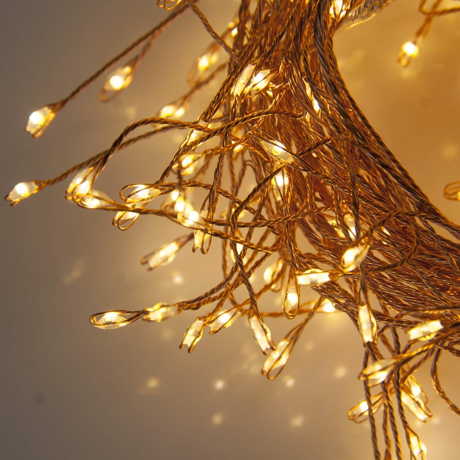 Qbis Premium 240 Cluster Lights on Copper Wire. Warm White Cluster ...