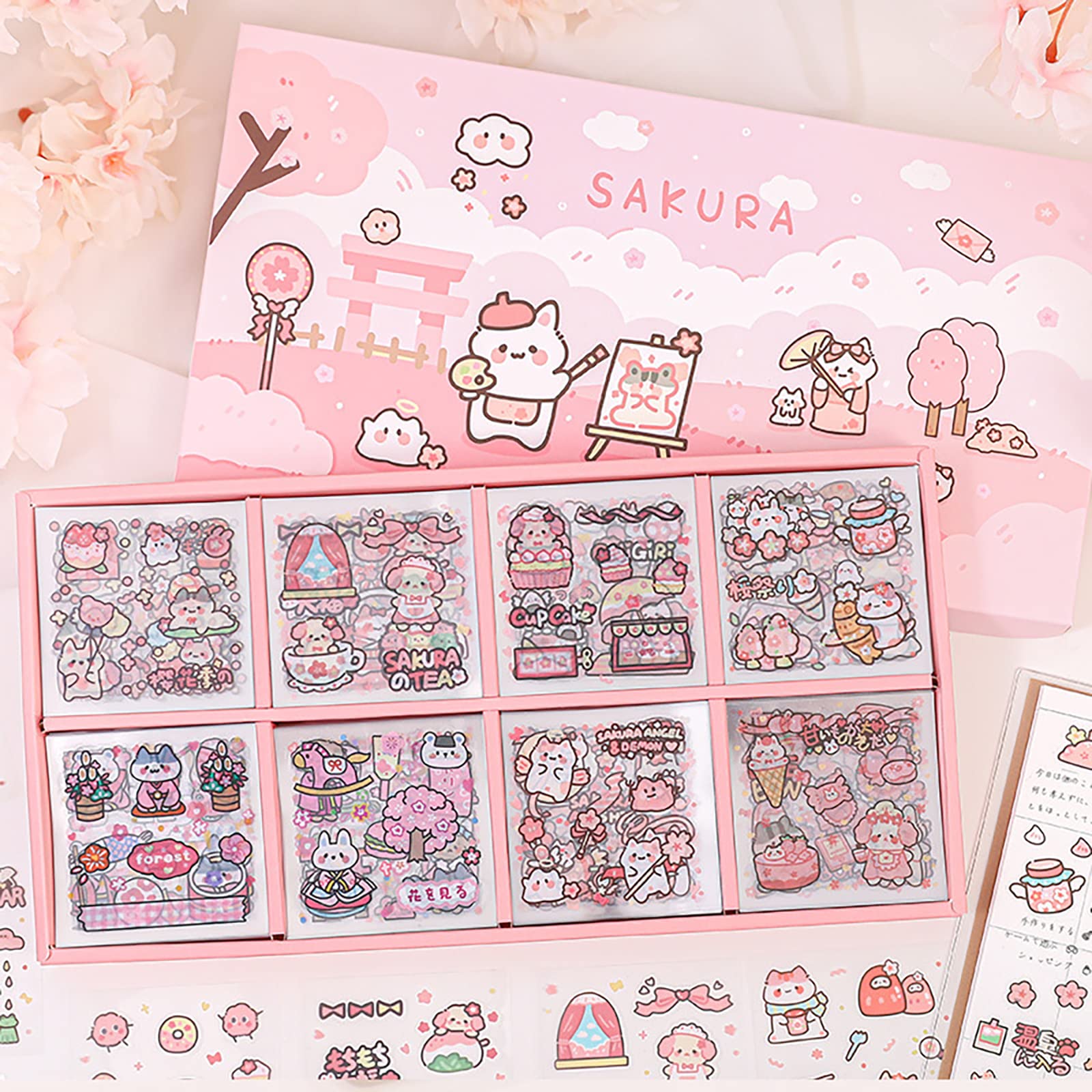 Mua Doraking Sakura Waterproof Vinyl Transparent Stickers, Kawaii ...
