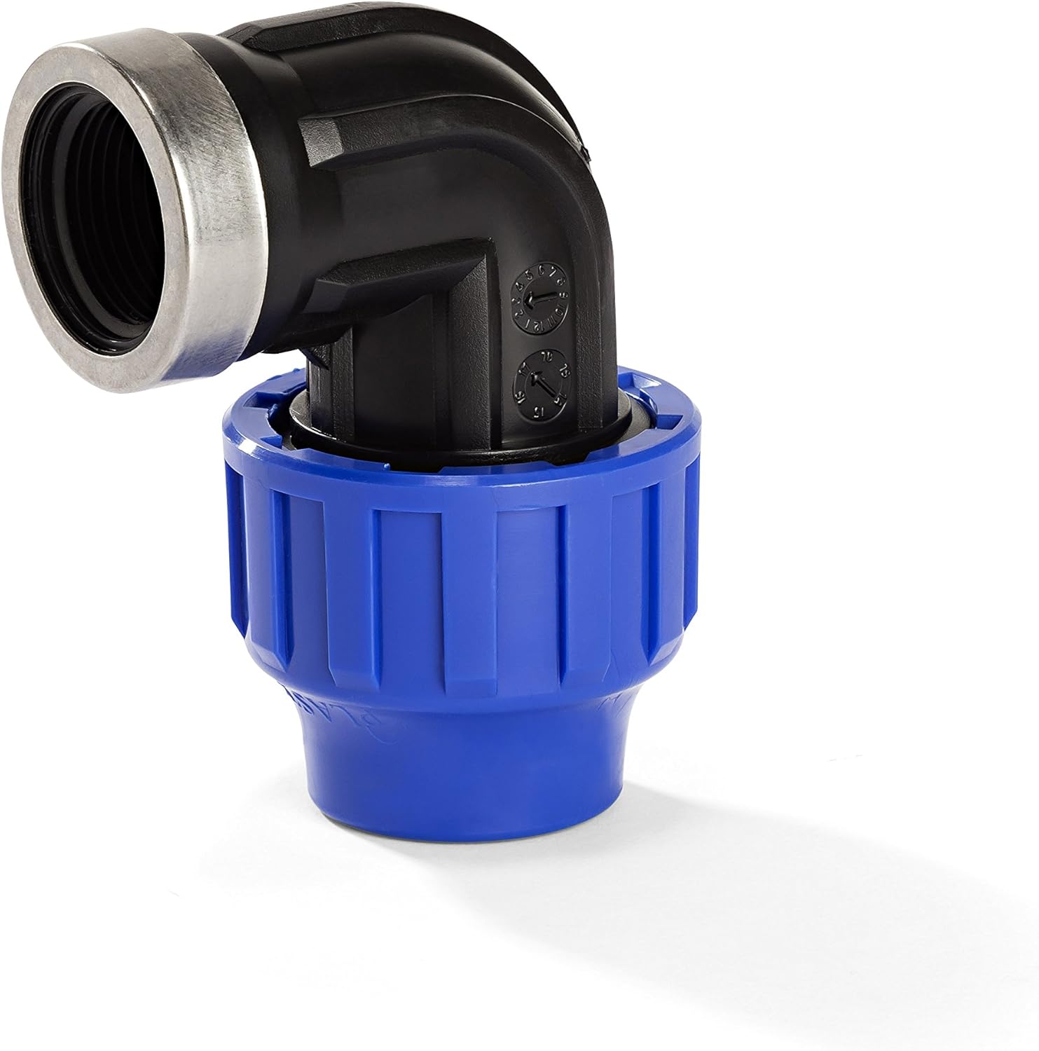 H2O-Flex PP-Fitting, Klemmverbinder - Winkel 90° mit 1" Innengewinde für PE-Rohr, 32 mm, DVGW ...