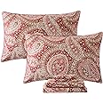 Amazon.com: FADFAY Luxury Paisley Sheets Set King Classy Red and Gold ...