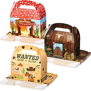 Amazon.com: 24 Packs Cowboy Goodie Treat Box West Cowboy Party Favors ...
