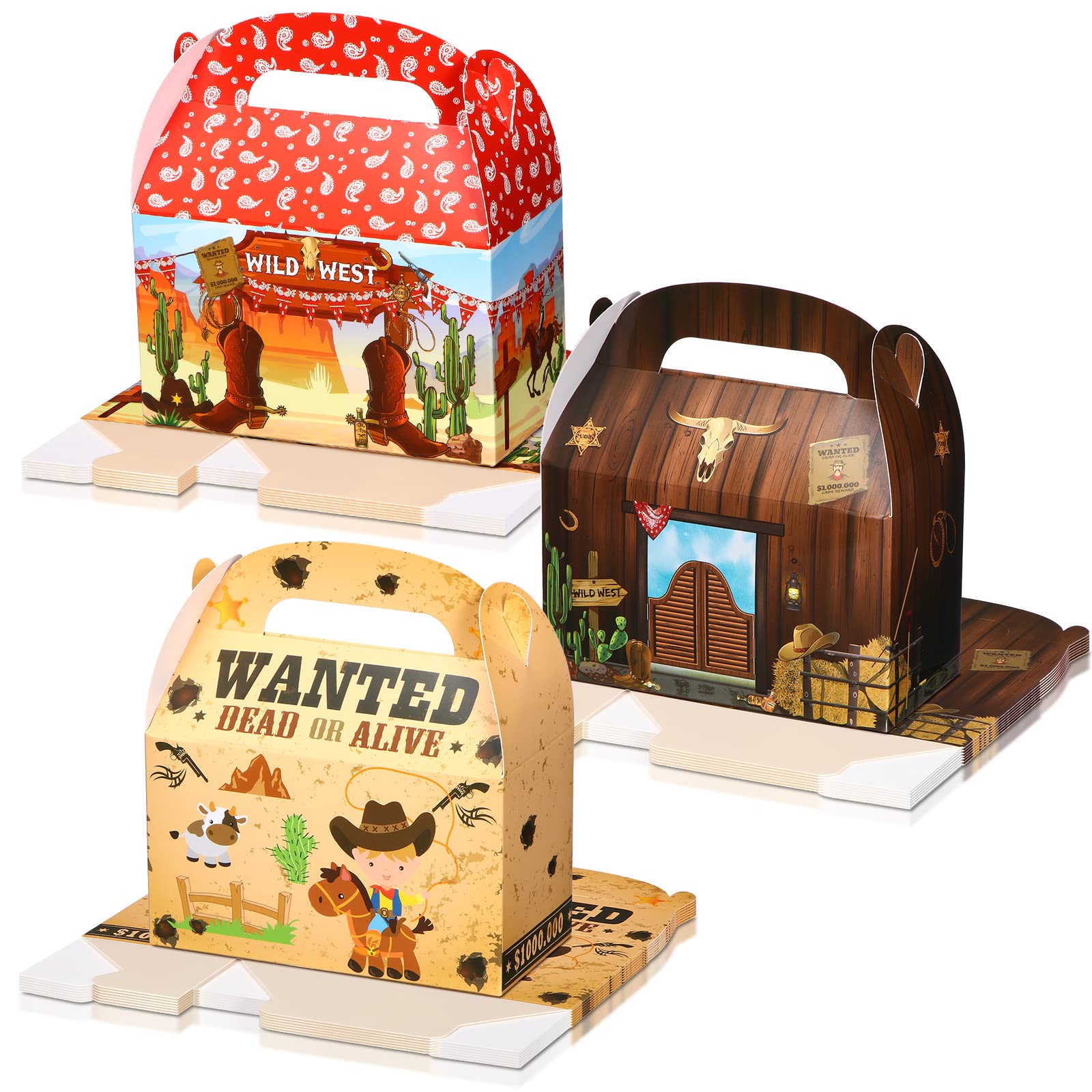 Sepamoon 24 Packs Western Party Favors Cowboy Goodie Treat Boxes Wild ...