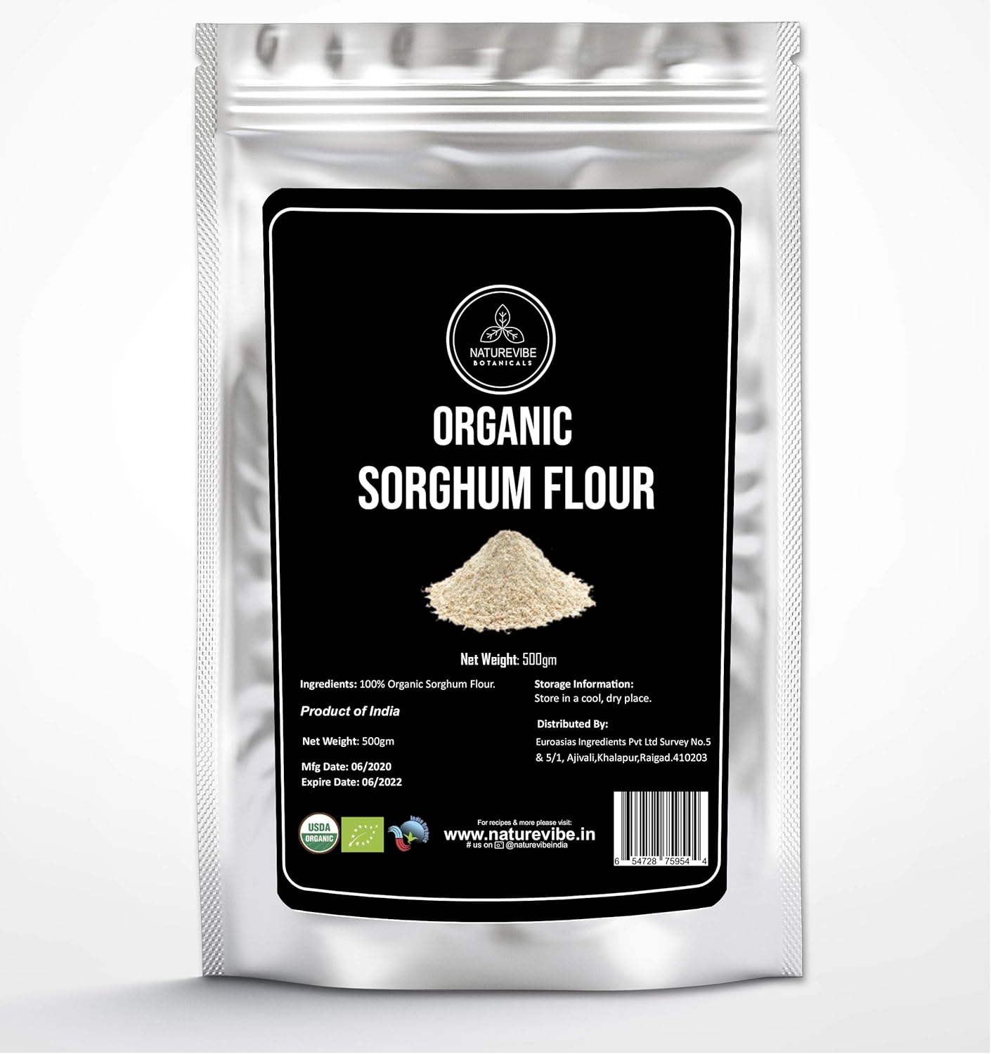 Organic Sorghum Flour by Naturevibe Botanicals (500 gm) | Gluten Free ...