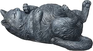 Amazon.com: Design Toscano Playful Cat on Back Statue, Gray Stone ...