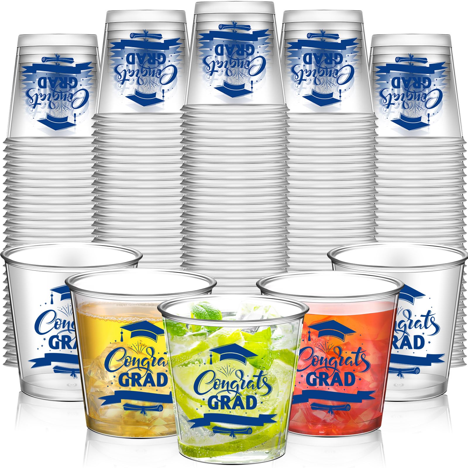 Nuogo 100 Pcs Disposable 2025 Graduation Party Shot Glass Bulk, 2.87oz ...