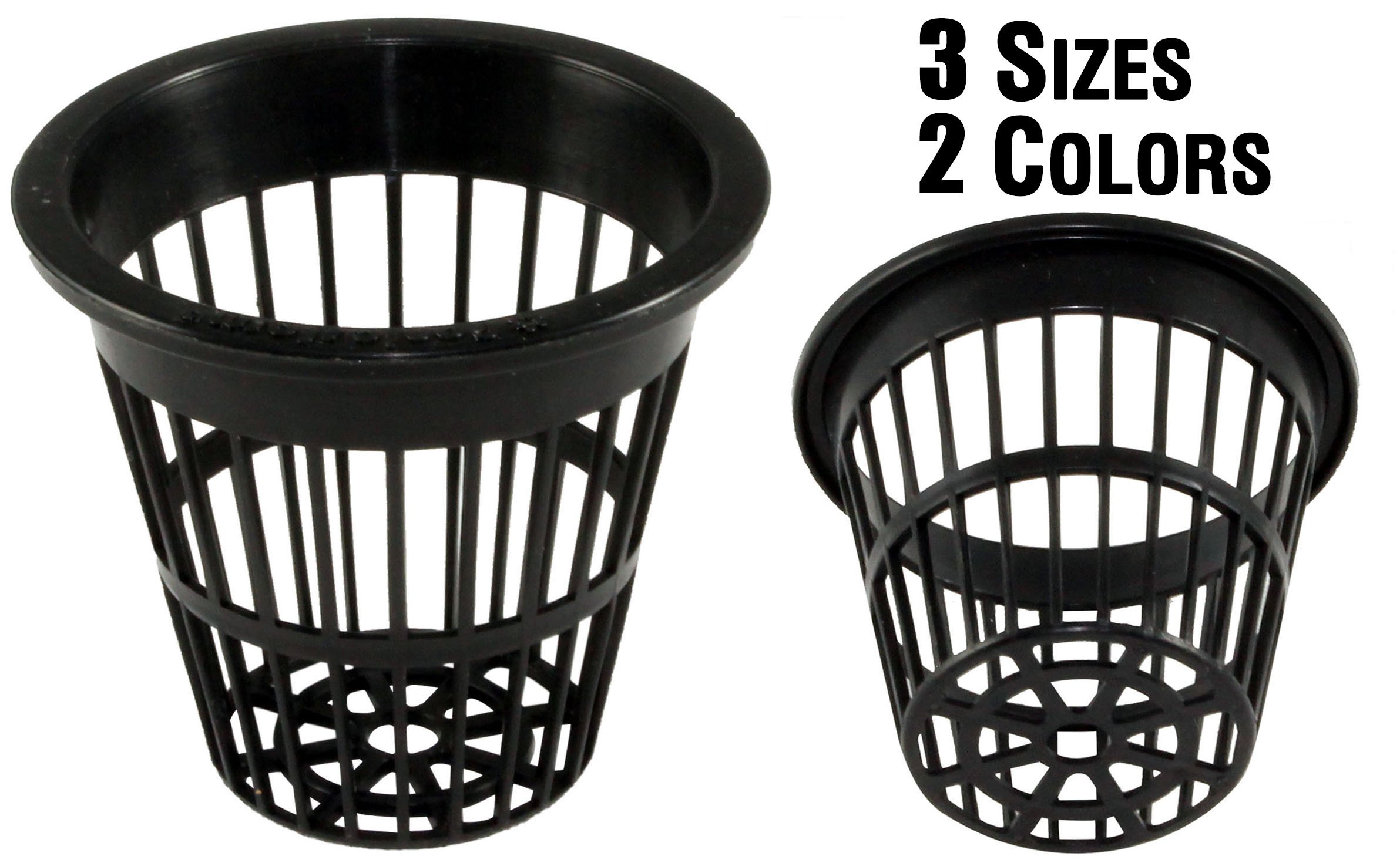 2 Inch Black Slotted Mesh Net Pot for Hydroponics Aquaponics Orchids ...