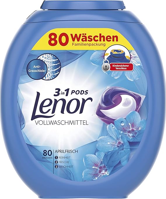Lenor PODS Lessive d'avril 3 en 1 Fraîcheur 80 lavages.: Amazon.fr ...