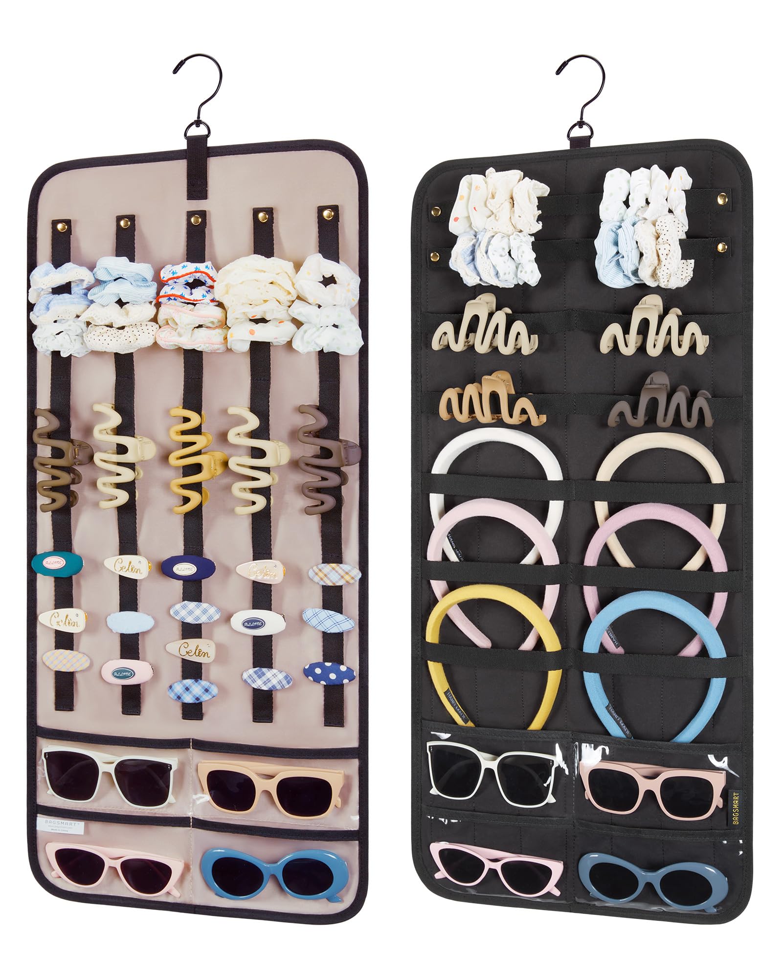 BAGSMART Hanging Jewelry Organizer Claw Clip Holder for Headbands ...