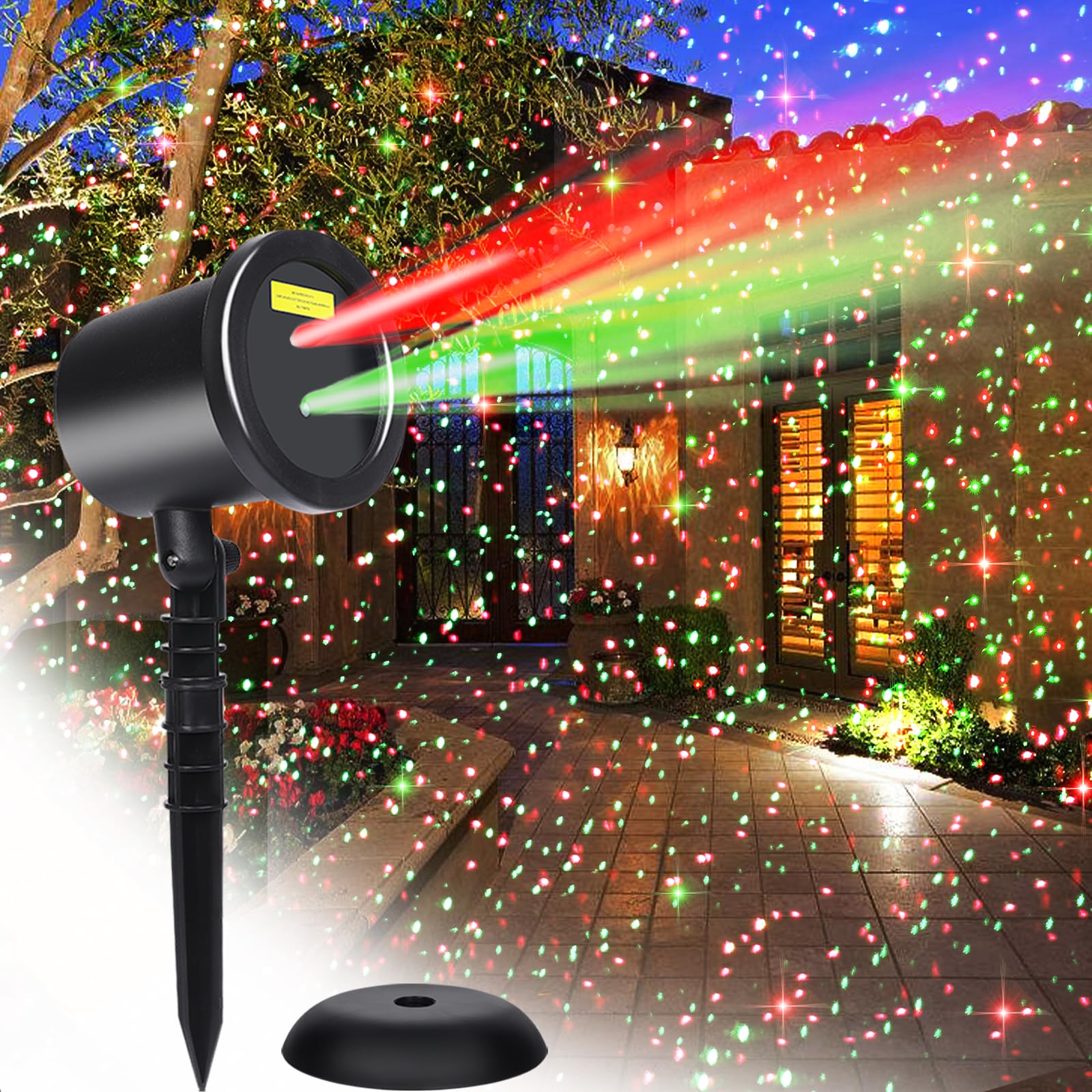 YFAIN Christmas Laser Projector Lights Outdoor, Waterproof Static Red ...