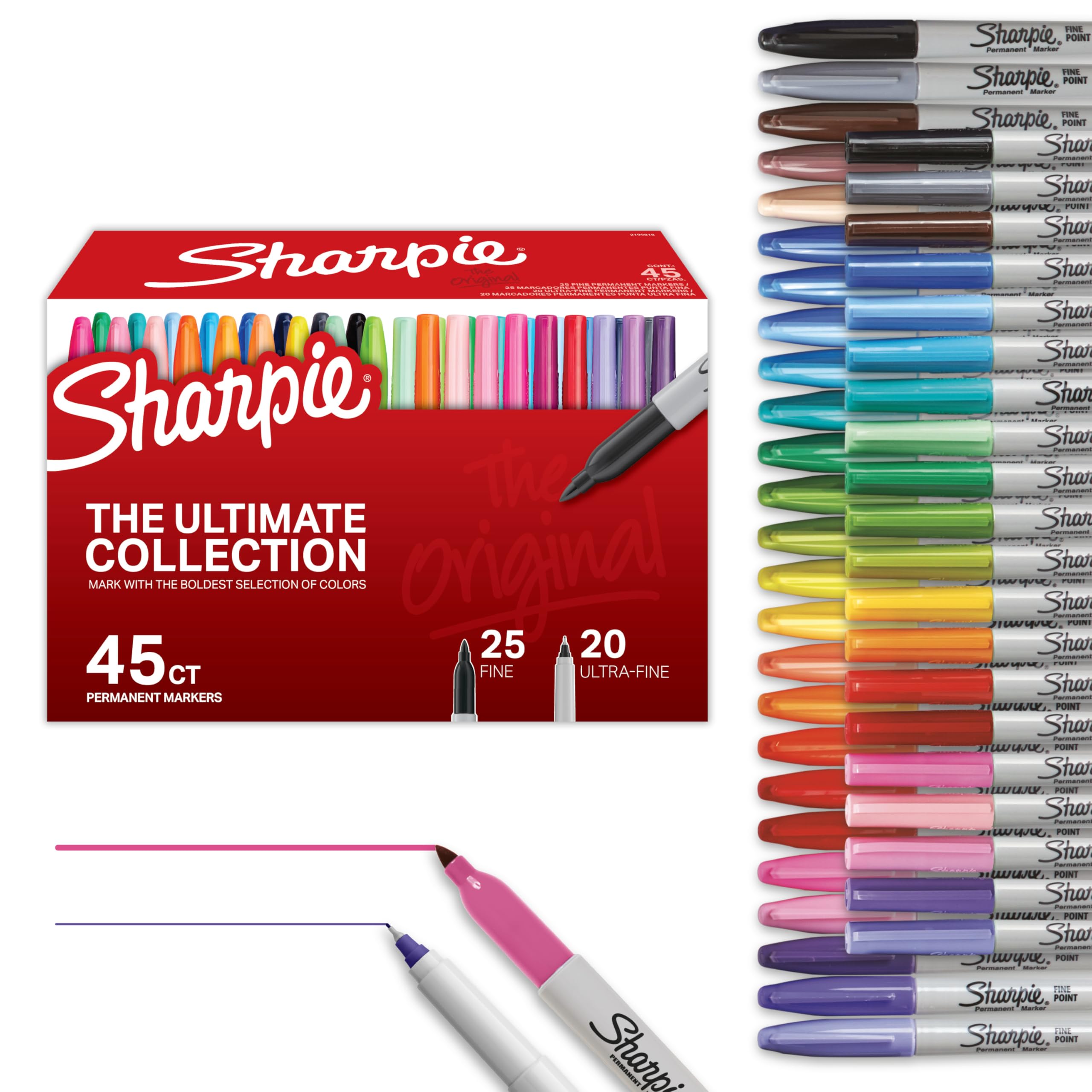 Sharpie Permanent Markers Ultimate Collection, Ultra Fine And Fine Tip ...