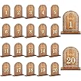 Amazon.com: Soaoo 20 Pcs Wooden Table Numbers 1-20 Rattan Arch Wedding ...
