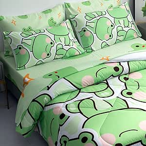 Amazon.com: MUSOLEI 7 Piece Frog Comforter Set for Kids Boys and Girls ...