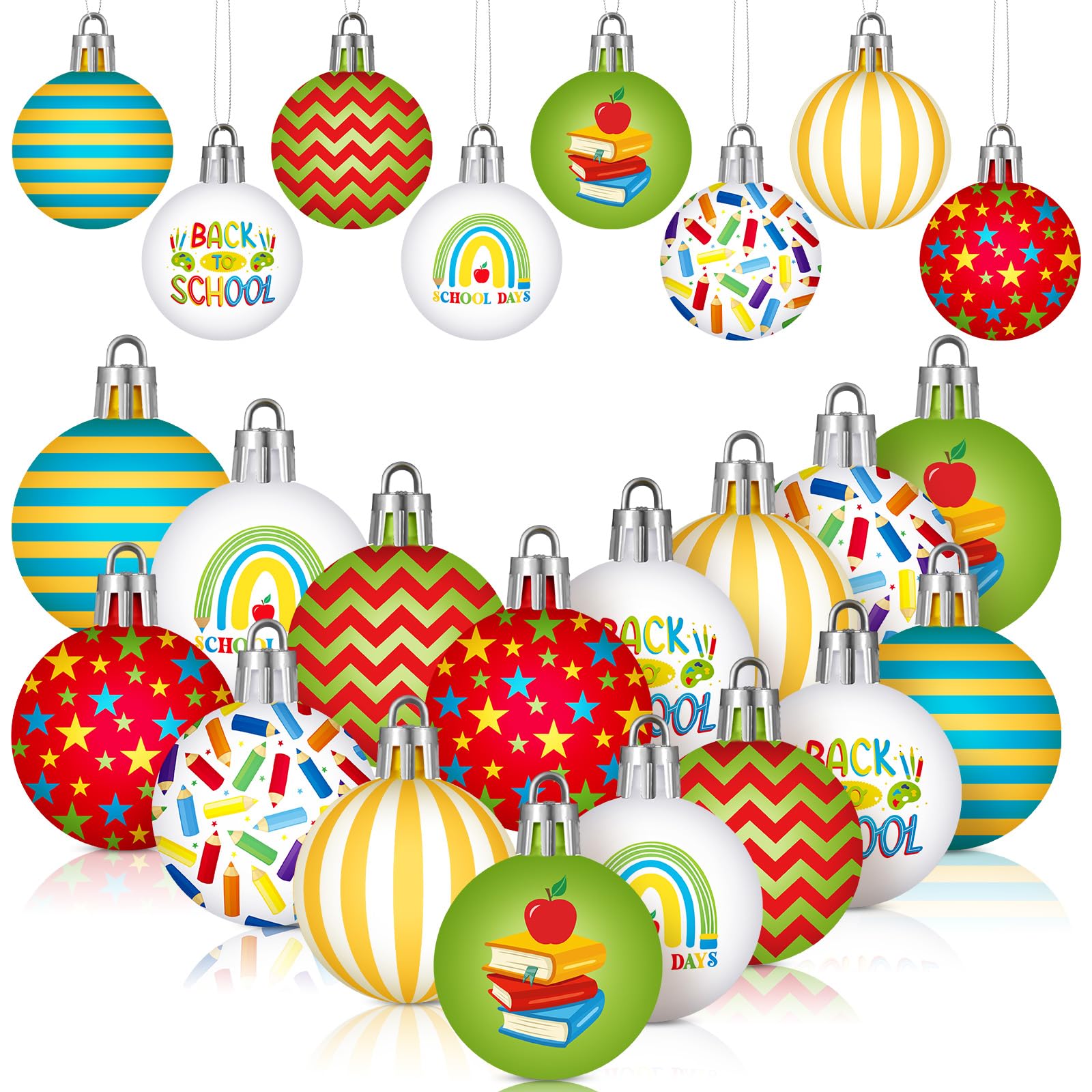 Seenelling 48 Pcs 1.18 Inch Back to School Hanging Ornaments Classroom ...