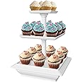 Amazon.com | Chef Buddy 3-Tier Cupcake Dessert Stand, White: Tiered ...