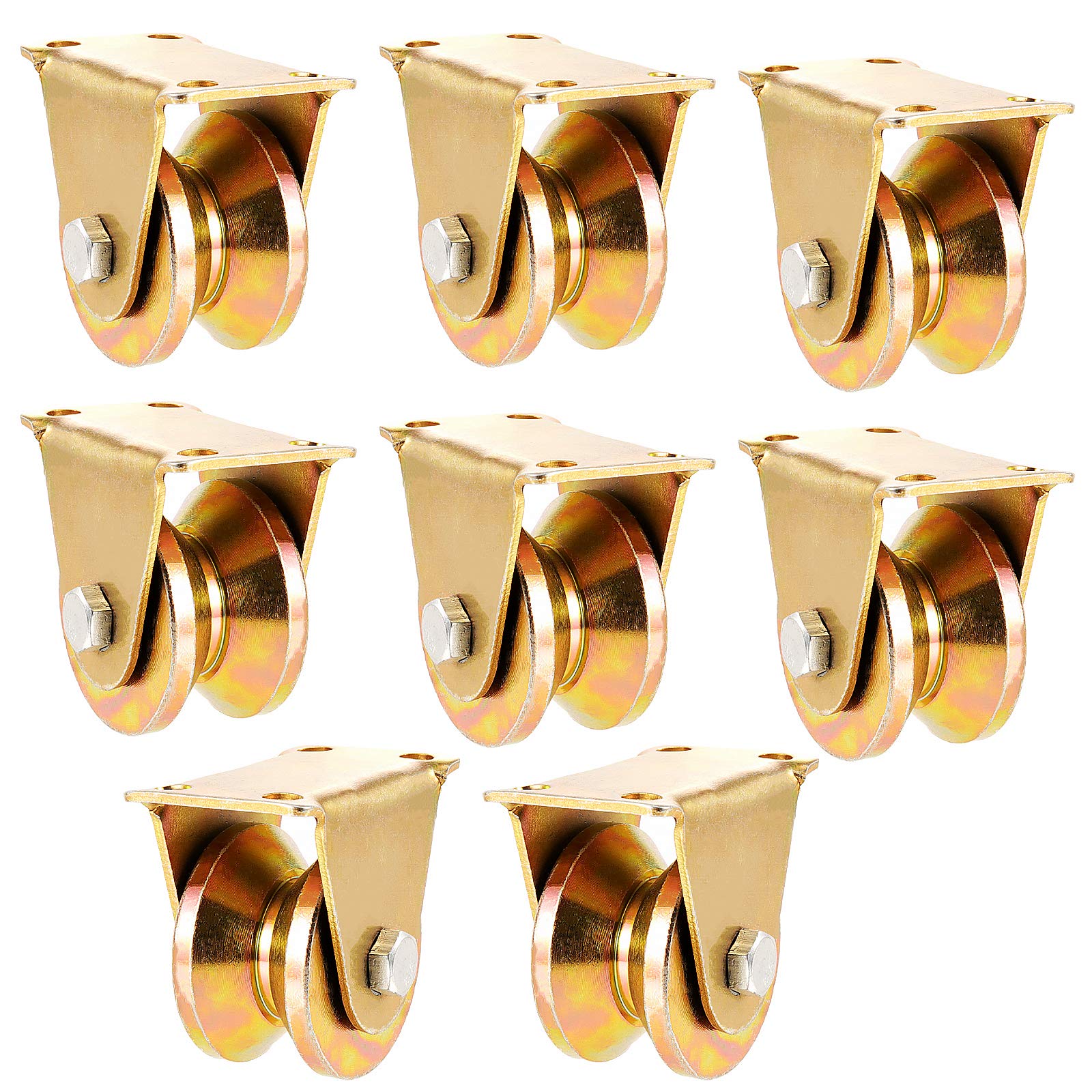 KOHAND 8 Pack 2 Inch V Groove Wheel, Heavy Duty Rigid Caster Wheels V ...