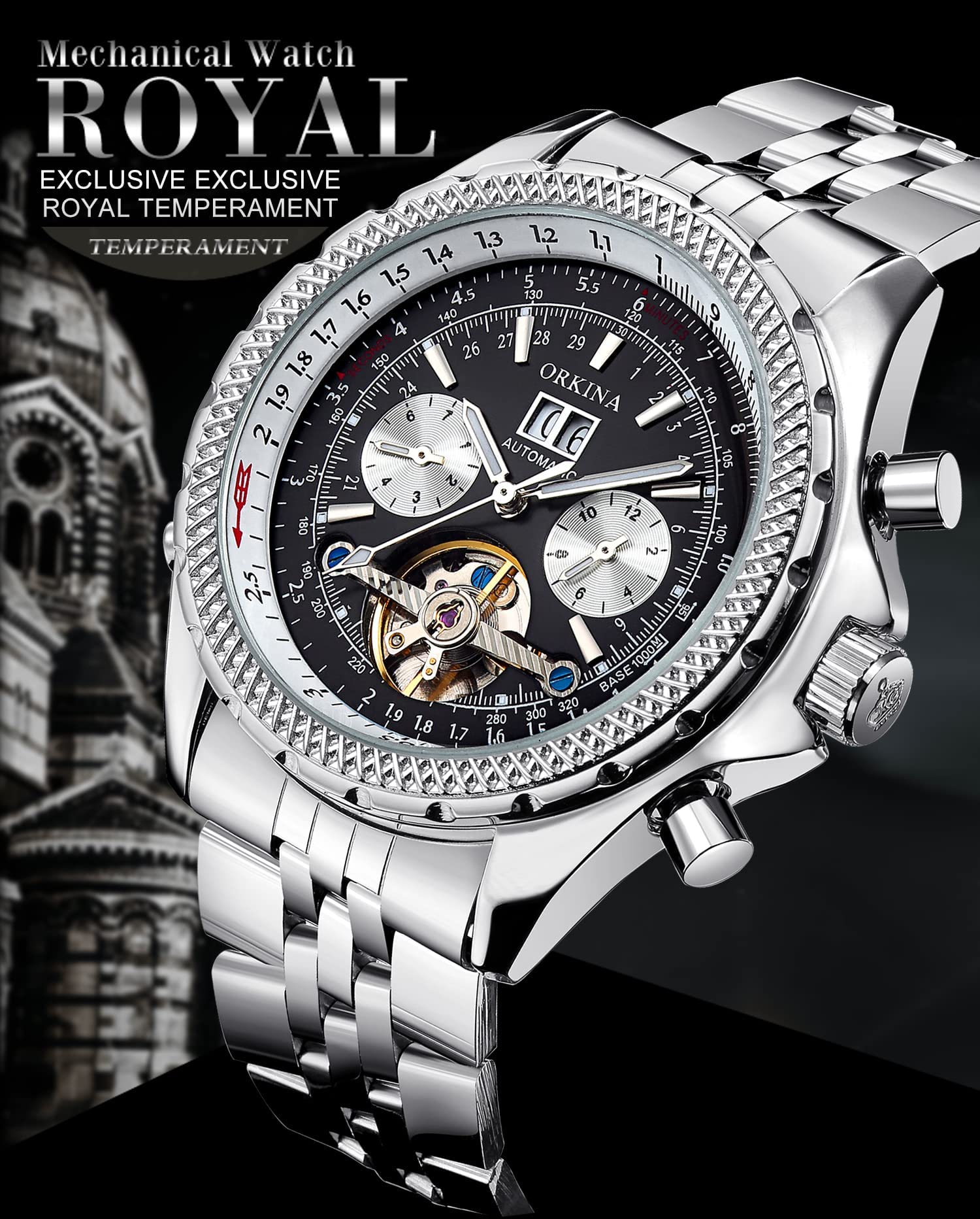 Mua ORKINA Mens Luxury Mechanical Tourbillon Multifunctional Watches ...