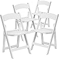 Amazon.com: Flash Furniture Hercules Series Folding Chair - White Resin ...