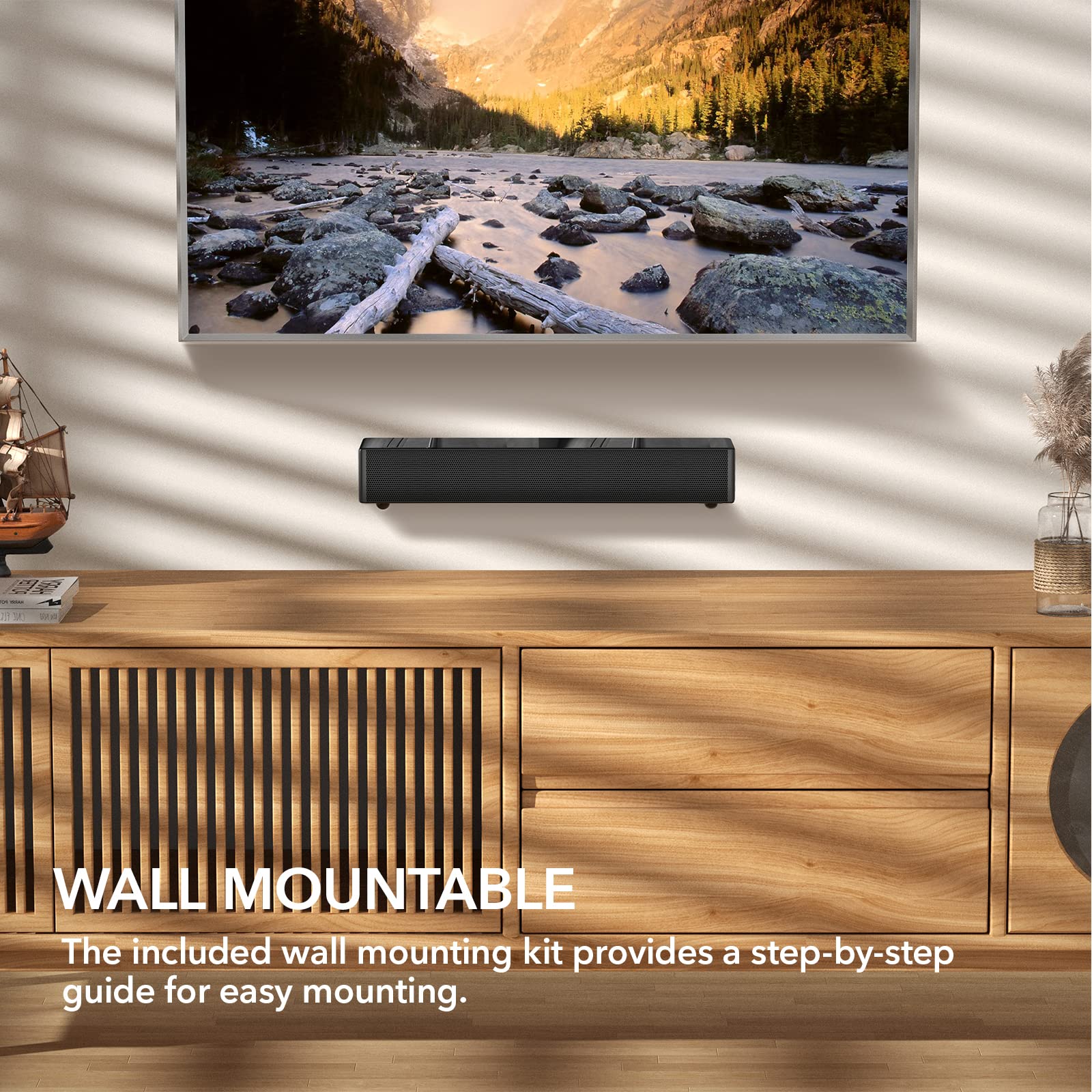 Mua LARKSOUND 2.1 CH Sound Bar with Built-in Subwoofer, Small Soundbar ...