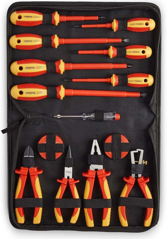VonHaus 15-Stück VDE Handwerkzeugset - Isoliertes Schraubendreher ...