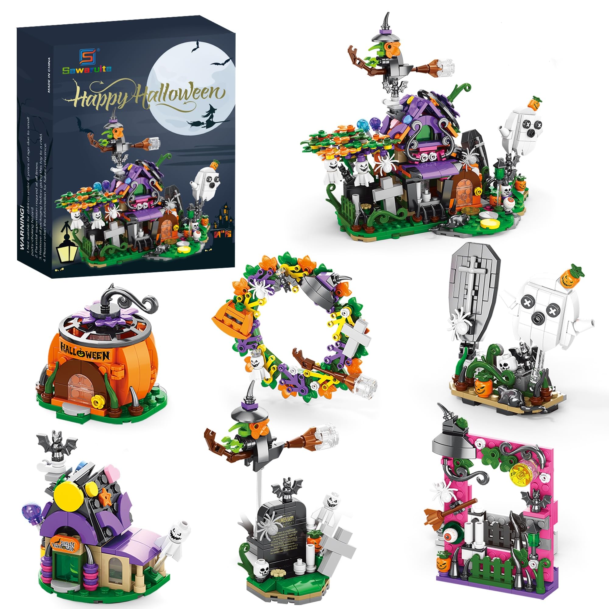 Halloween Haunted House Village Building Set for Kids -Halloween Toys ...