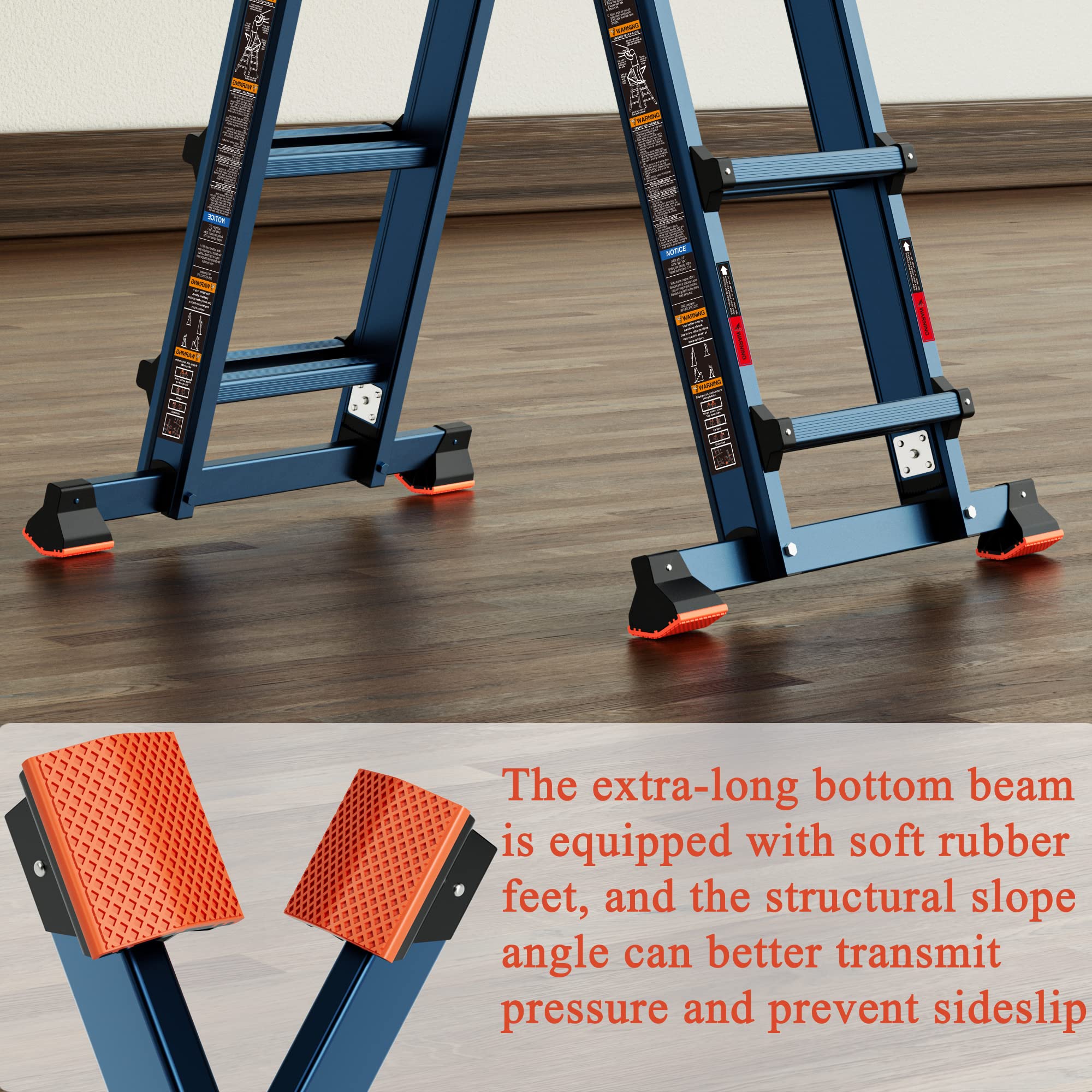 Mua LANBITOU Ladder, A Frame 4 Step Ladder Extension, 14 FT Anti-Slip ...