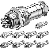 Amazon.com: DIYhz GX16 8 Pins Panel Metal Mount Circular Metal Aviation Connector Adapter Male ...
