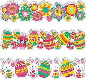 Amazon.com: 60 Pieces Easter Spring Borders Classroom Bulletin Board ...