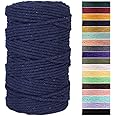 Amazon.com: Navy Blue Macrame Cord 4mm x 109Yards,Colored Cotton Rope ...