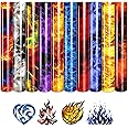Amazon.com: Tintnut Colorful Flame HTV Heat-Transfer-Vinyl-12x10 inch ...