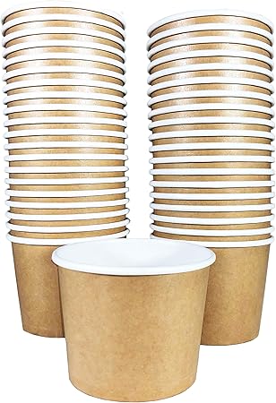 Amazon.com: Paper Ice Cream Cups - 50-Count 11-Oz Disposable Dessert ...