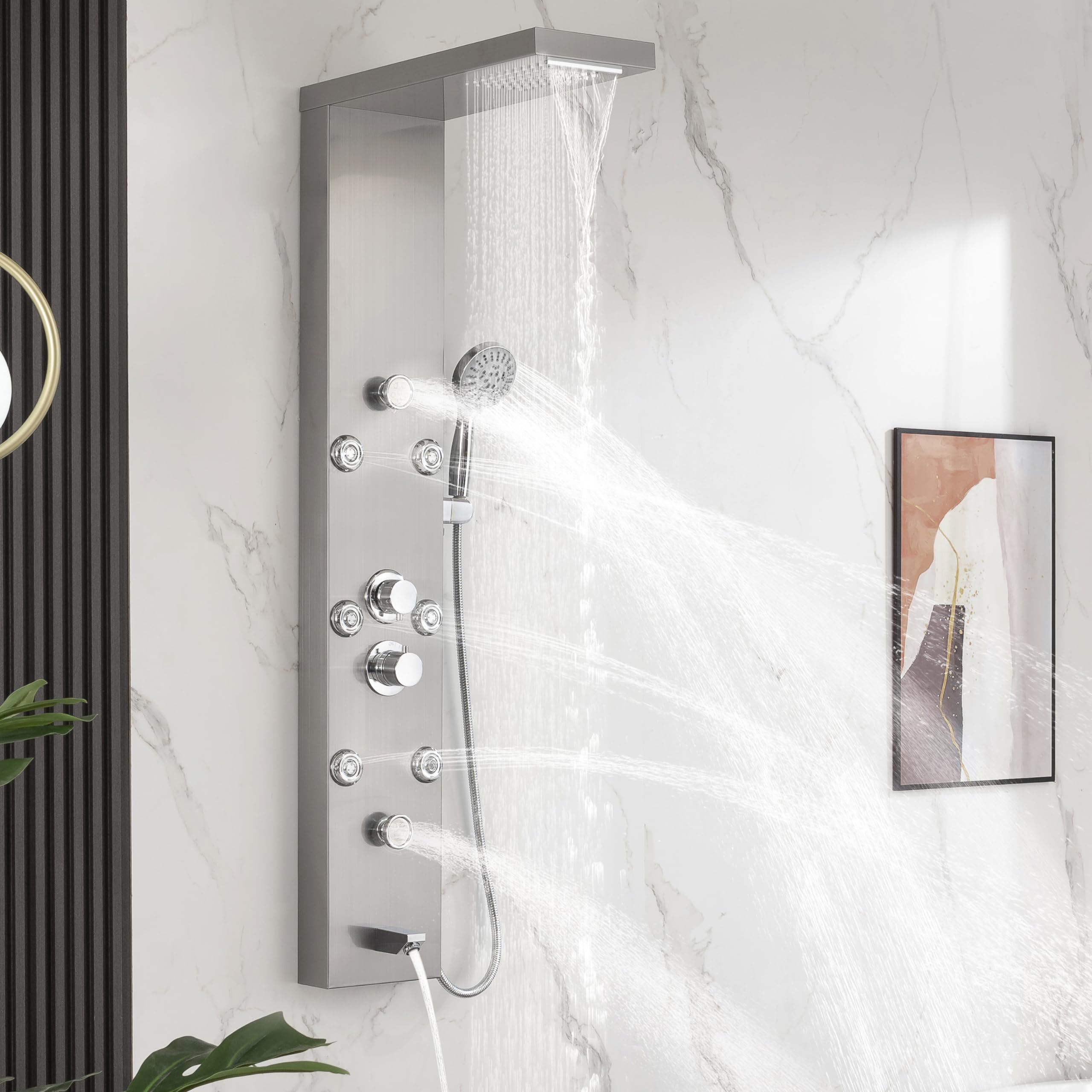 Mua Shower Panel Stainless Steel Shower Tower, 5-Function Shower Panel ...