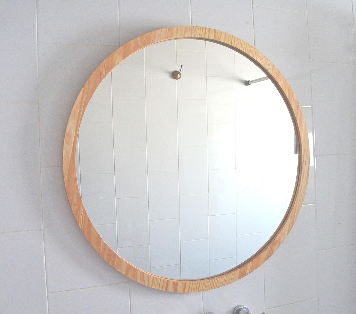 Espejo circular 100% madera 80 cm de diámetro : Amazon.com.mx ...
