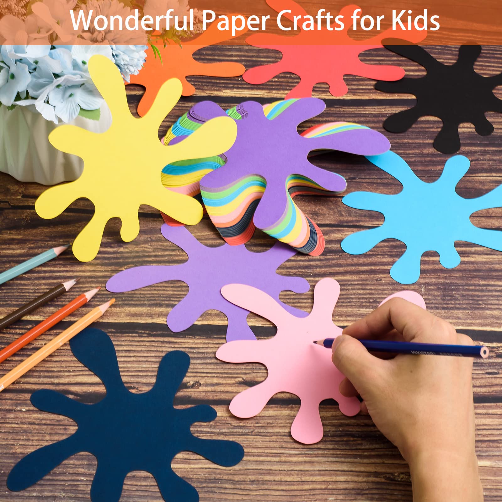 Mua 72 Pcs Paint Splatter Cutouts Paper Multicolor Art Paint Party ...