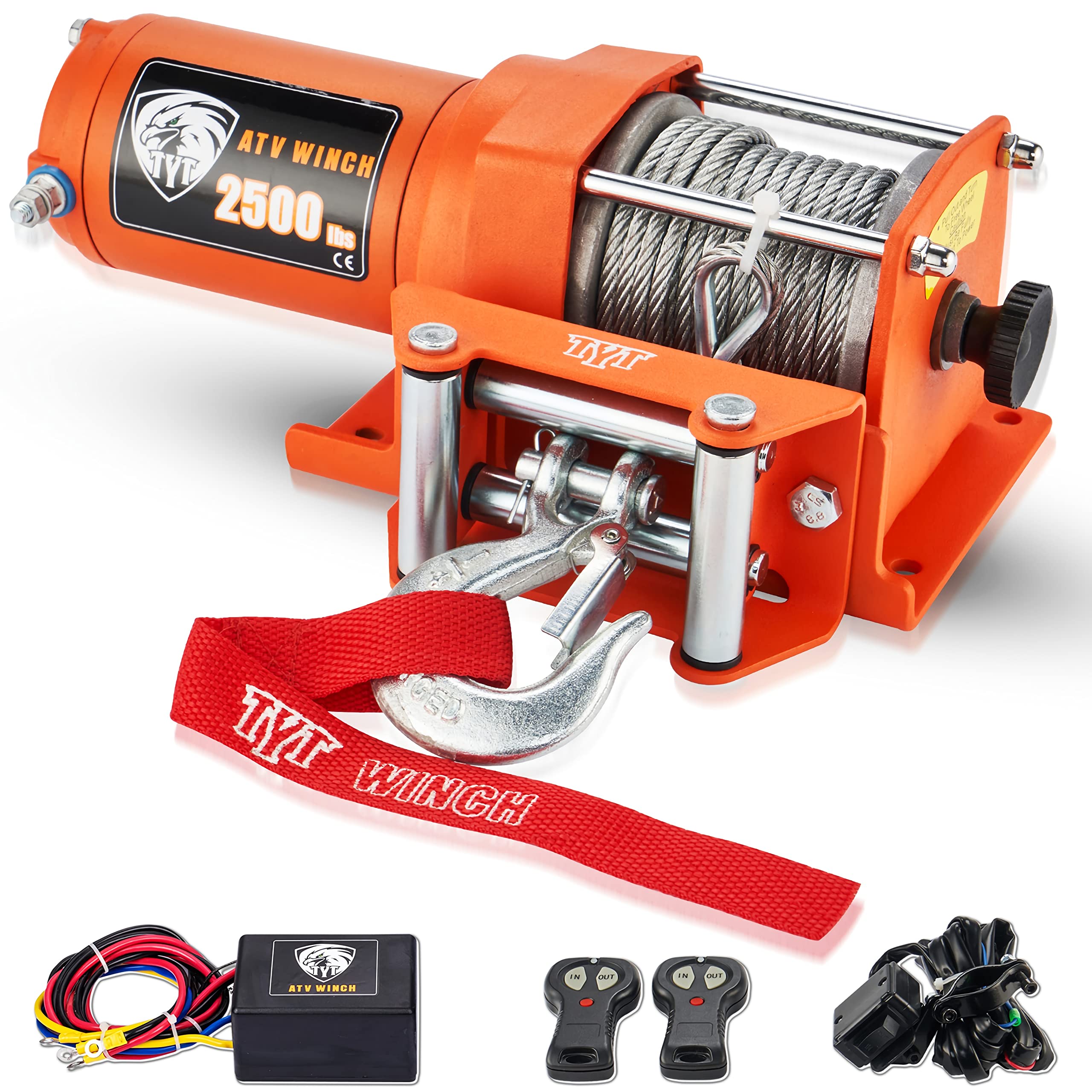 Mua TYT 2500 lb ATV/UTV Electric Winch Kits 12V Steel Cable Winch with ...
