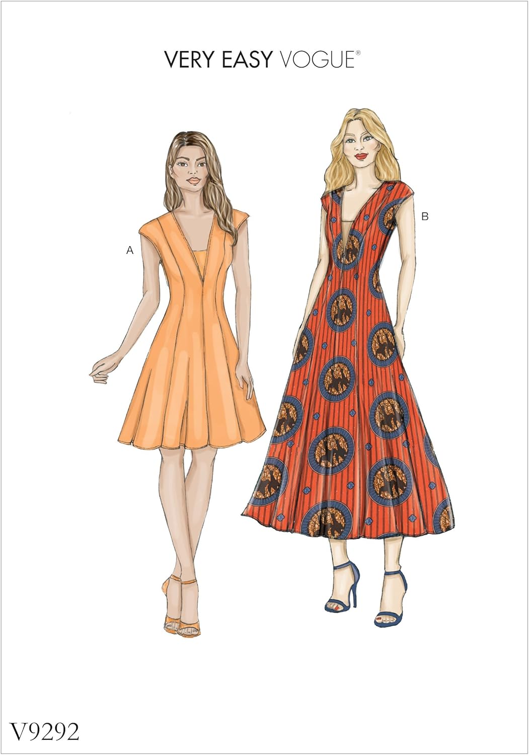 Amazon.com: Vogue Patterns Misses' Dress and Dickie Sewing Pattern, All ...