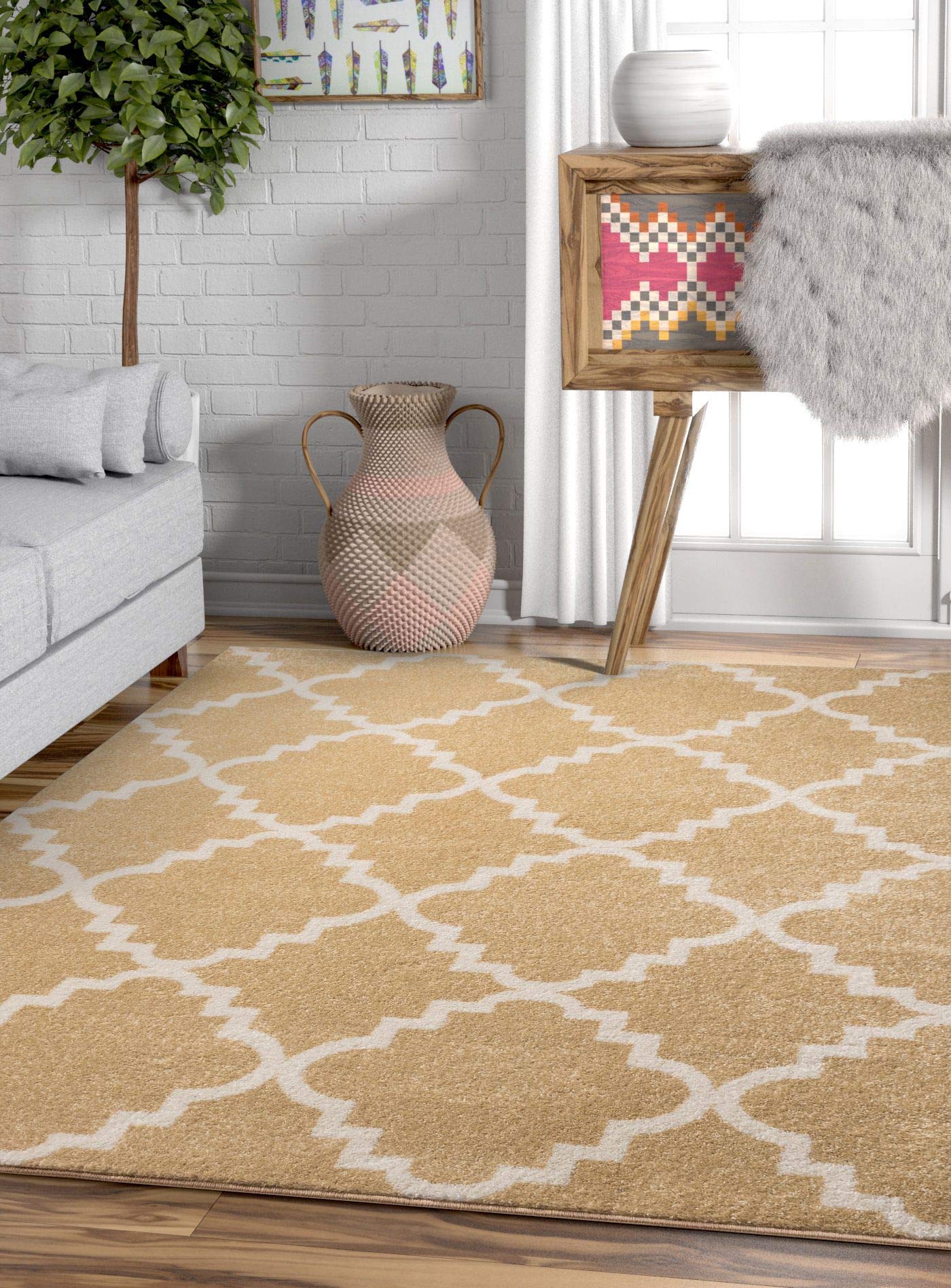 Well Woven Sydney Lulu'S Lattice Gold Modern Area Rug 5'3" X 7'3"