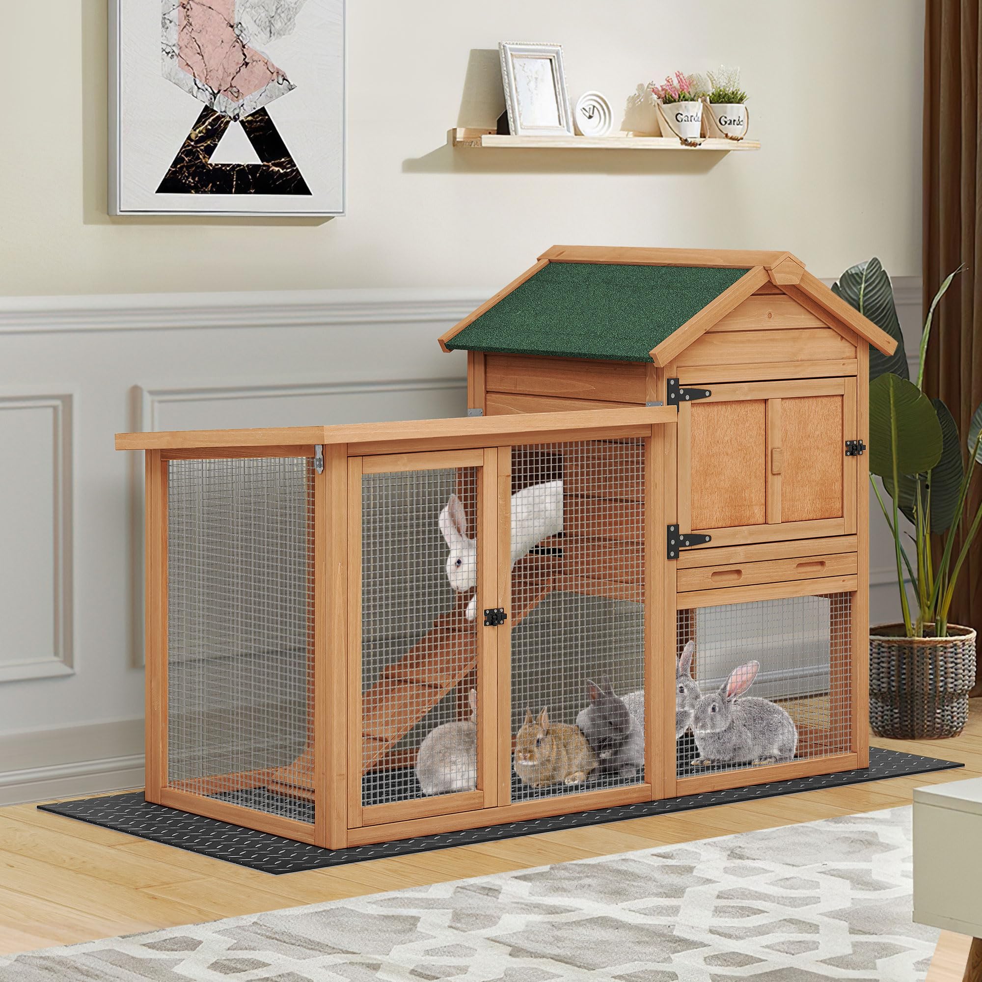 Mua YITAHOME 50''L Rabbit Hutch Indoor Outdoor Bunny Cage Wood House ...