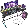 Amazon.com: TIQLAB Ergonomic Gaming Desk - 40 Inch Carbon Fiber Surface ...