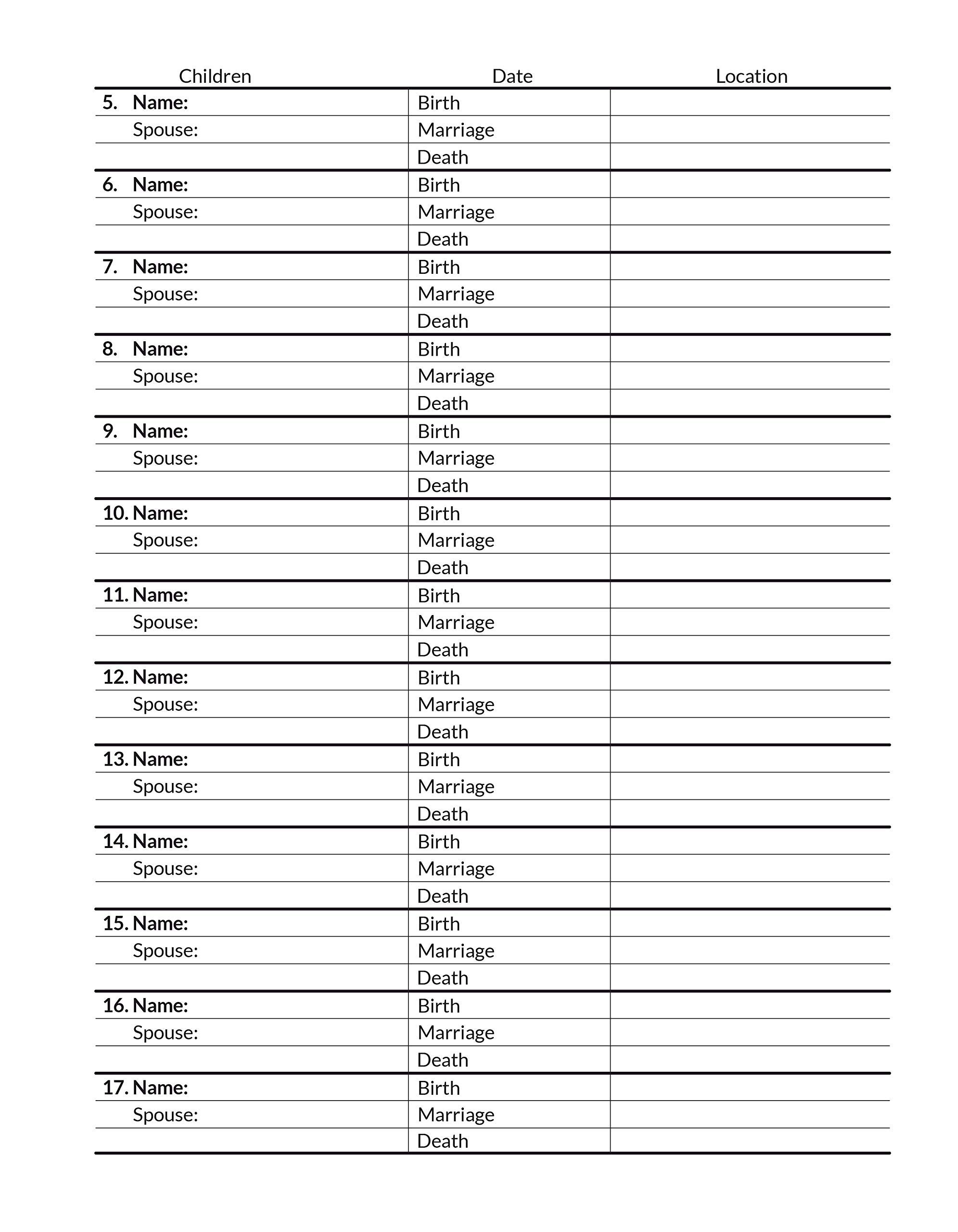 LARGE PRINT Two-Sided Family Group Sheets For Genealogists (7-pack) By ...