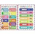 Amazon.com: D4DREAM Days of The Week Poster for Kids - 2Pcs Laminated ...